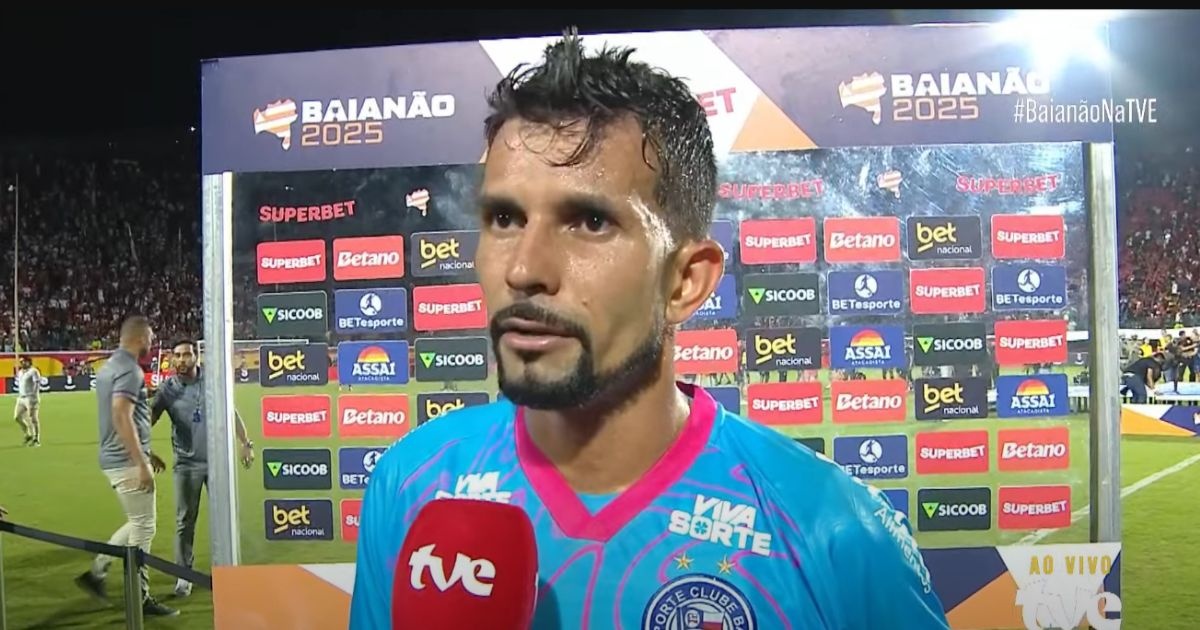 Destaque na final do Baianão, Marcos Felipe se emociona com título do Bahia: "É até difícil ...