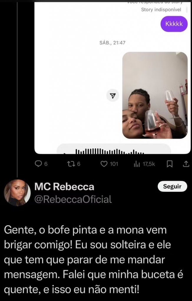 MC Rebecca polemiza após ser acusada de se envolver com homem ...
