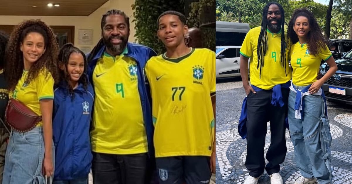 Lázaro Ramos e Taís Araújo curtem a vitória do Brasil com os filhos e ...