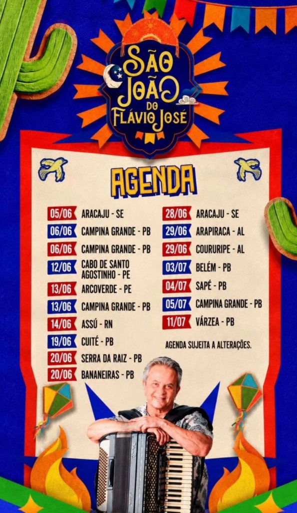 Flávio José confirma agenda de São João em 2026 e tira Bahia da lista ...